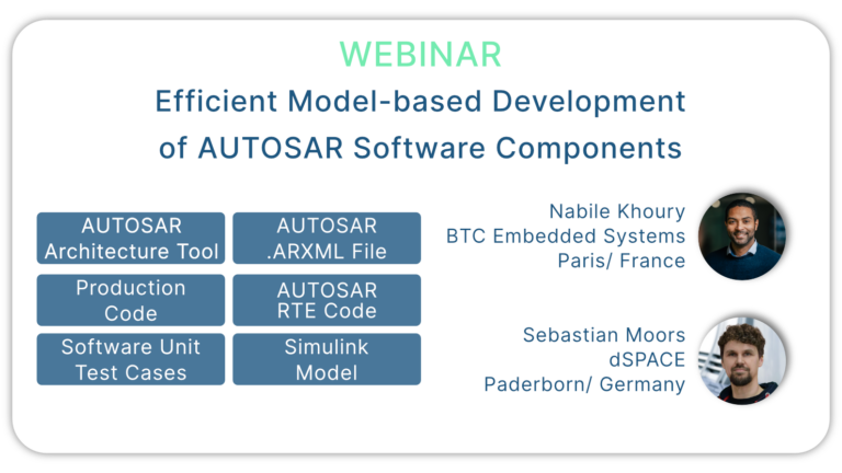 Webinar: Efficient Model-based Development of AUTOSAR Software Components (with dSPACE) - BTC ...